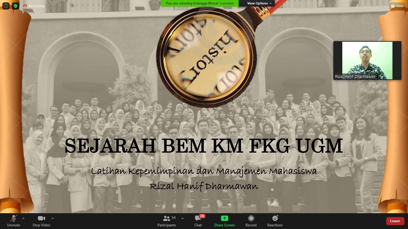 Latihan Kepemimpinan dan Manajemen Mahasiswa (LKMM) 2020 – BEM KM FKG UGM